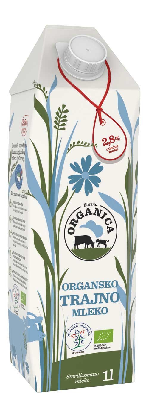 Organsko Mleko Trajno 2.8% Farma Organica 1l | Organska Hrana Sa Salaša ...